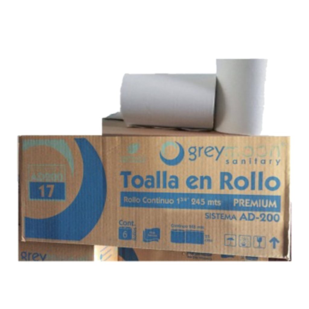 Toalla en Rollo Blanca de 25 cm con 245 metros Grey Moon - Papel Oro